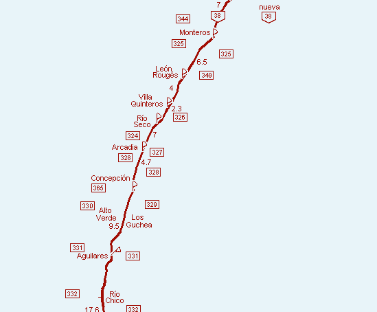 Red Vial de Tucumán: Ruta Nacional 38 (República Argentina).