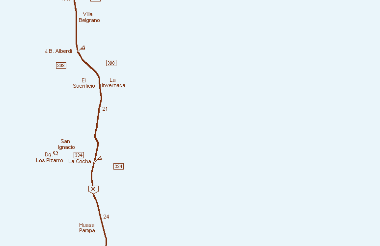 Red Vial de Tucumán: Ruta Nacional 38 (República Argentina).